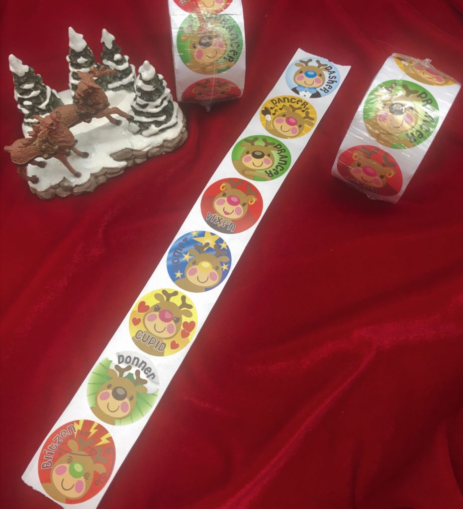 Reindeer Stickers (roll of 100) - Shop Classic Claus