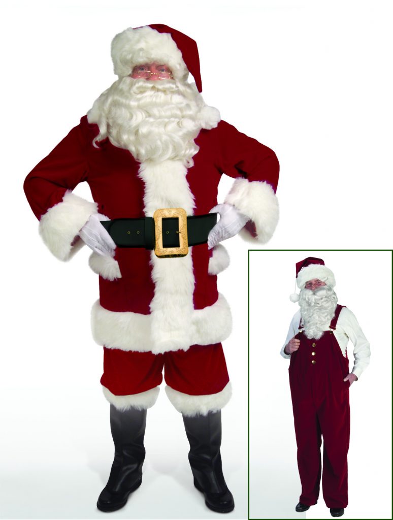 BURGUNDY VELVET OVERALLS SANTA - Shop Classic Claus
